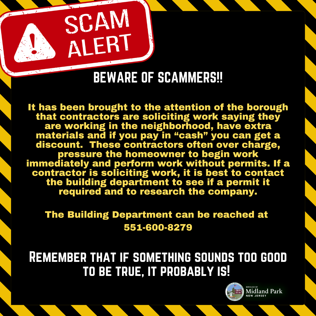 Beware of Construction Related Fraud! | Midland Park NJ