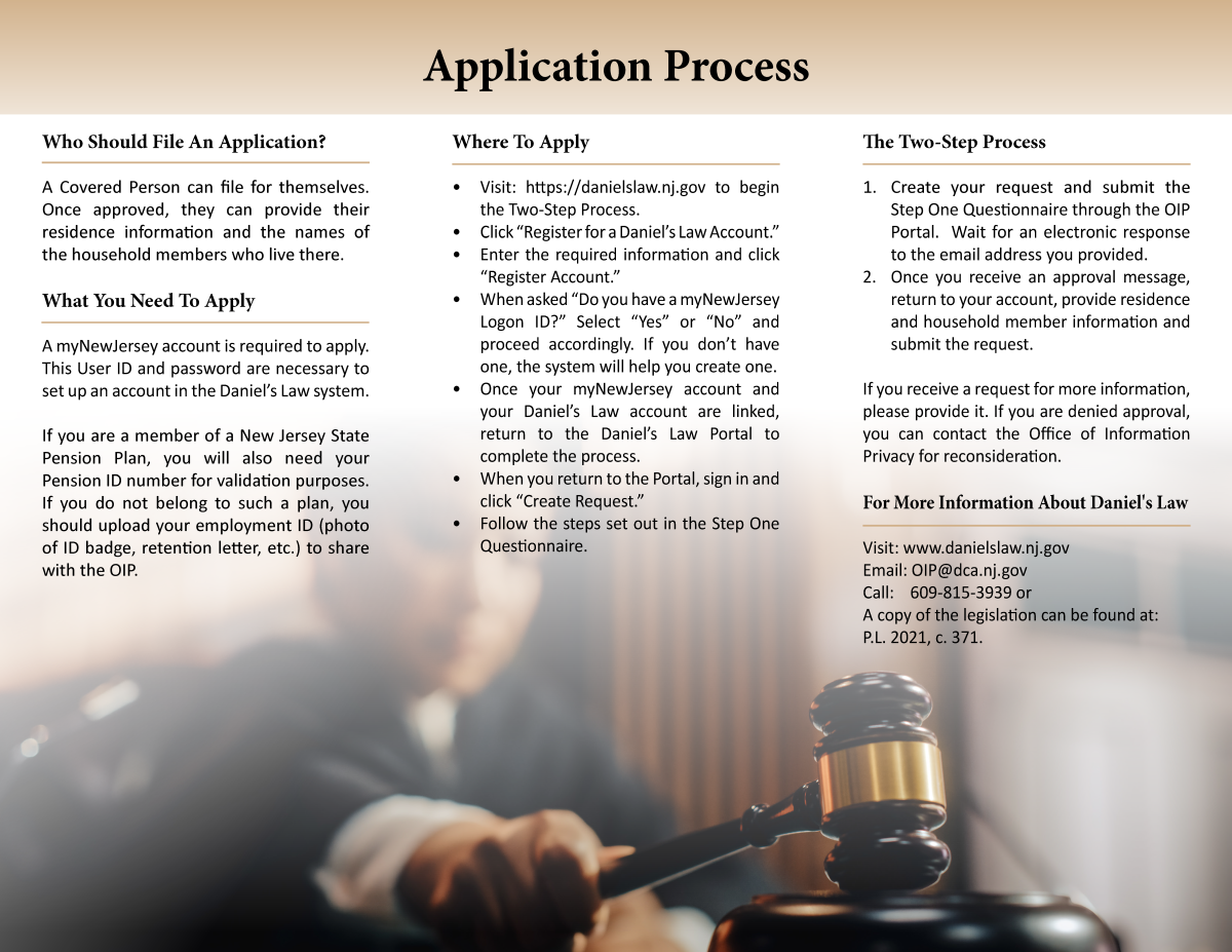Daniel's Law and State Portal | Midland Park NJ